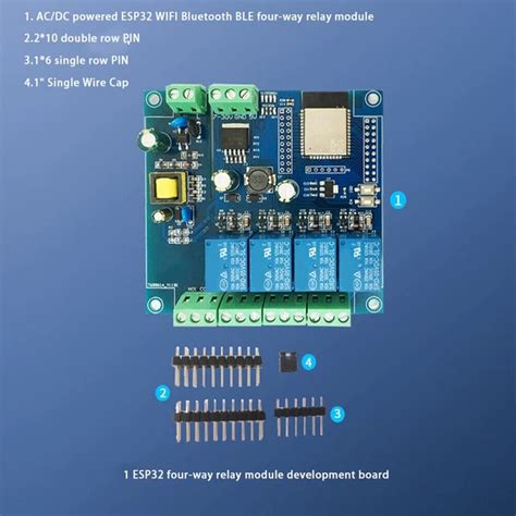 Relay Module Module Equipped With Esp32 Wroom Bluetooth Development