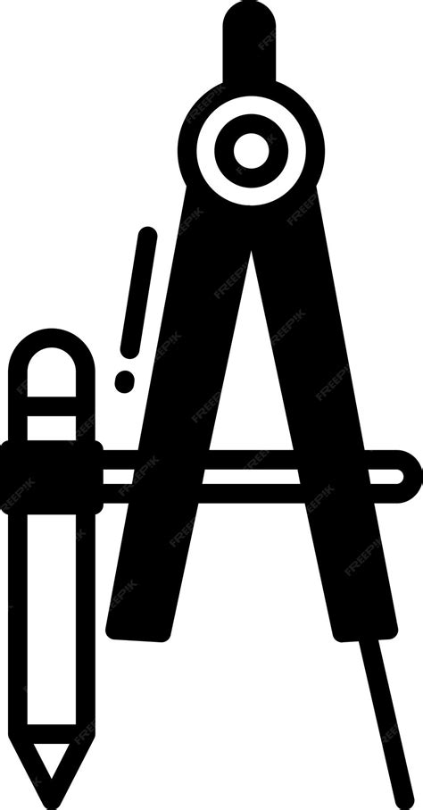 Premium Vector Compass And Pencil Glyph And Line Vector Illustration