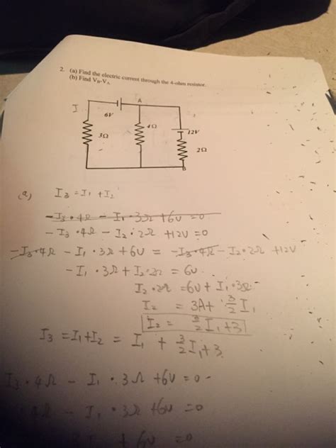 Solved Find The Electric Current Through The 4 Ohm Resistor