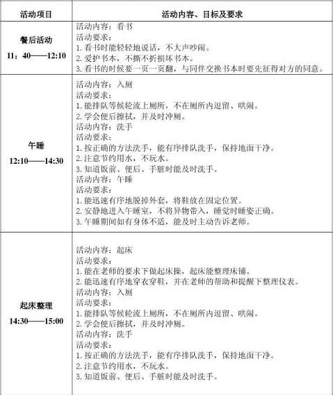 幼儿园下午半日活动计划表 范文118