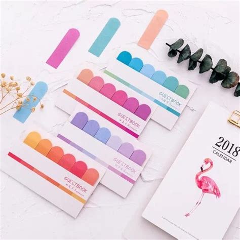 🇲🇾gradient Colour Sticky Note Memo Pad Label Sticker Bookmark School