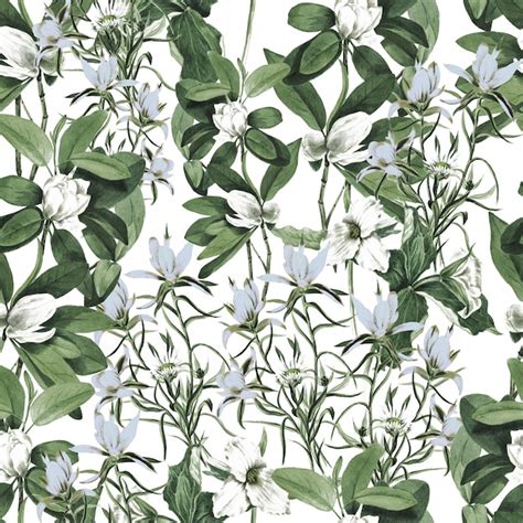 Premium Photo Green Botanical Decorative Seamless Pattern Repeating