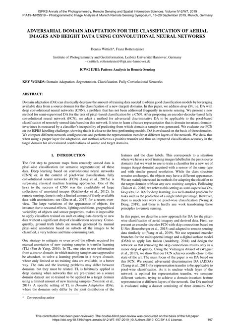 PDF ADVERSARIAL DOMAIN ADAPTATION FOR THE CLASSIFICATION OF AERIAL