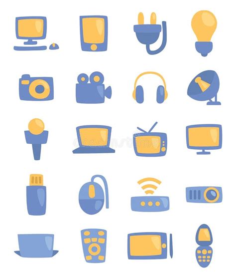 Technology Icon Pack Icon Stock Vector Illustration Of Background
