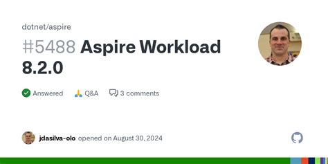 Aspire Workload 820 · Dotnet Aspire · Discussion 5488 · Github