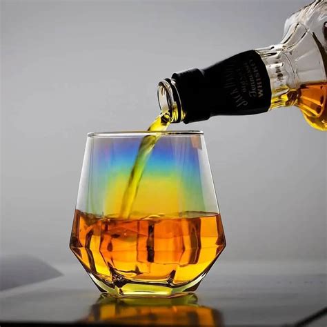 Hexagonal Cup Wine Glass Set Elegant 11 Oz Glasses For Whiskey