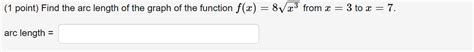 solved 1 point find the arc length of the graph of the