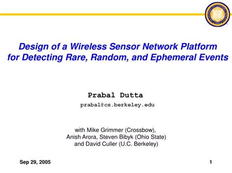 Ppt Design Of A Wireless Sensor Network Platform For Detecting Rare Random And Ephemeral
