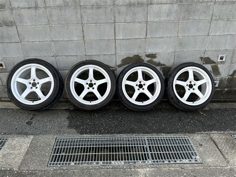 【やや傷や汚れあり】advan Racing Gt 18インチ 8j 45 9j 52 Pcd 100 5h 5穴 白 ホイール タイヤ