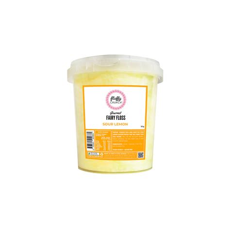 Fluffy Crunch Sour Lemon Fairy Floss Cotton Candy Gluten Free 50g The