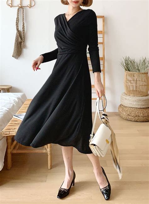 カシュクールフレアワンピース・全3色 レディースファッション通販 Dholic Fashion Wrap Dress Dress