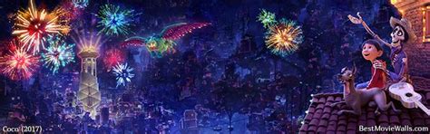 Hector Miguel And Dante From Coco In This Dualscreen Wallpaper