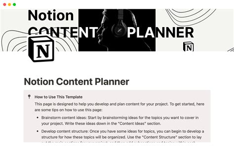 Content Planner Template Notion Marketplace
