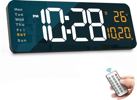 Yisile 162 Large Digital Wall Clock With Led Display Remote Control Automatic