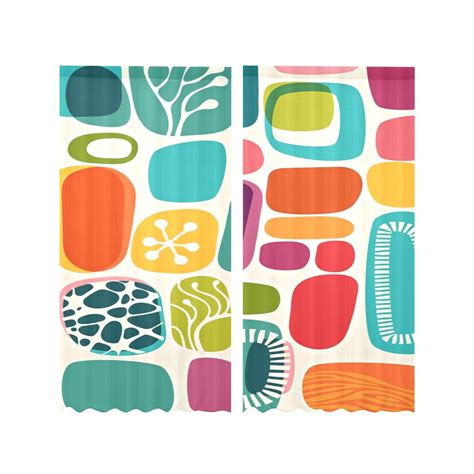 Mid Century Modern Amoeba Retro Mod Gauze Curtains 7673959809179