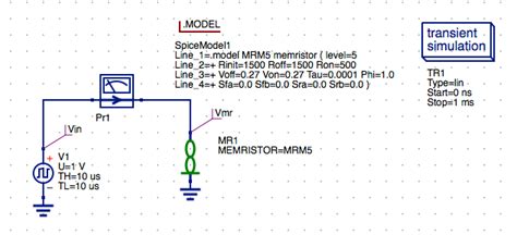 Comparing Simulated Pulse Response Of The Knowm M Mss Memristor Model
