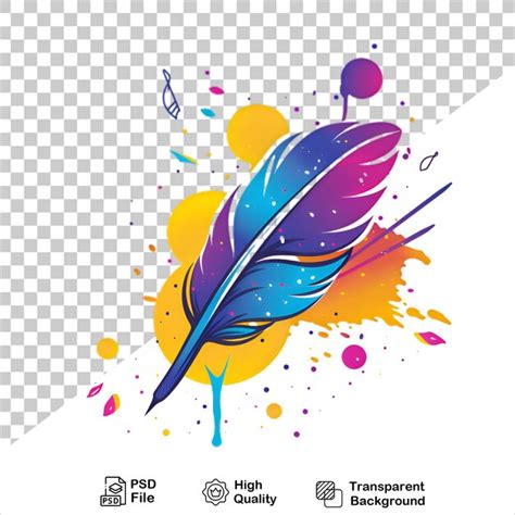 Rainbow Feather With Delicate Textures Premium Ai Generated Psd