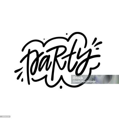 기쁨의 본질을 포착한 이 독특한 손글씨 디자인으로 재미있는 파티 분위기를 즐기세요 광고에 대한 스톡 벡터 아트 및 기타 이미지 광고 디자인 마케팅 Istock