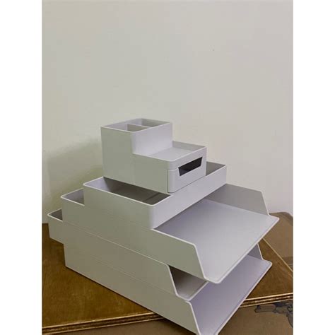 Preloved Desktop Office Document Tray 5 Pcs Set [desktop Stackable