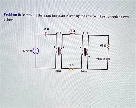 GET ANSWER Problem Determine The Input Impedance Seen By The Source In The Network Shown