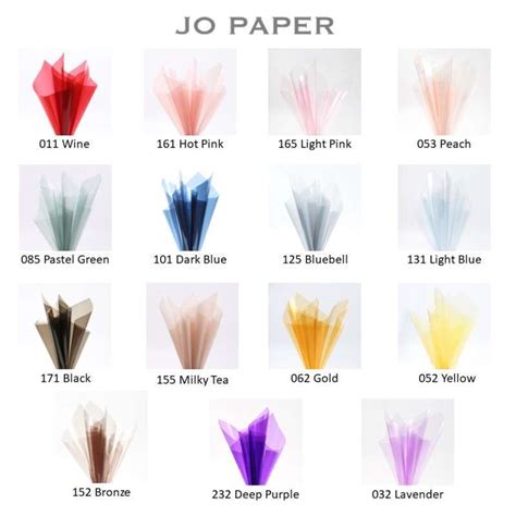 Jual 5 Lembar Flower Wrapping Paper Color Opp Tipis Transparan Warna