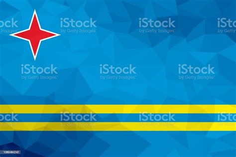 아루바 다각형 플래그입니다 모자이크 현대 배경입니다 기하학적 디자인 0명에 대한 스톡 벡터 아트 및 기타 이미지 0명 3차원 형태 Aruba Flag Istock