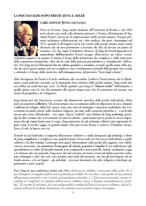 La Psicoanalisi Dopo Freud Jung E Adler Sintesi Del Corso Di