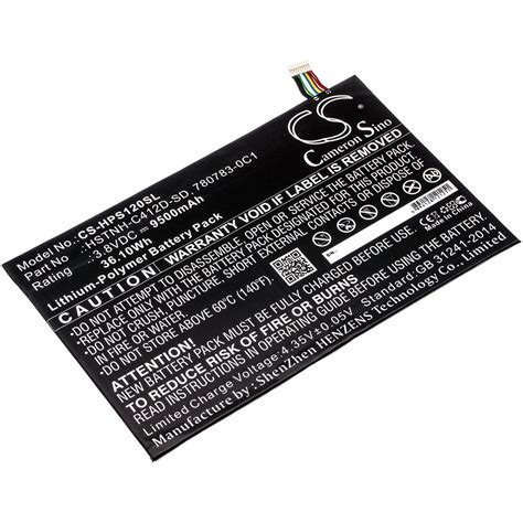 Replacement HP Pro Slate 12 Tablet Battery 3 8 Volt 9500 MAh Li Poly