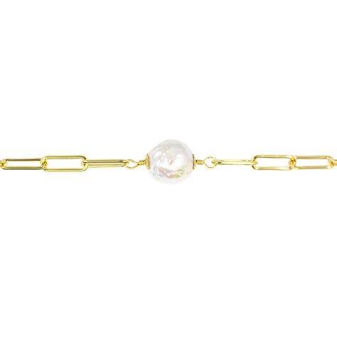 Freshwater Pearl Safety Pin Necklace Cristinav