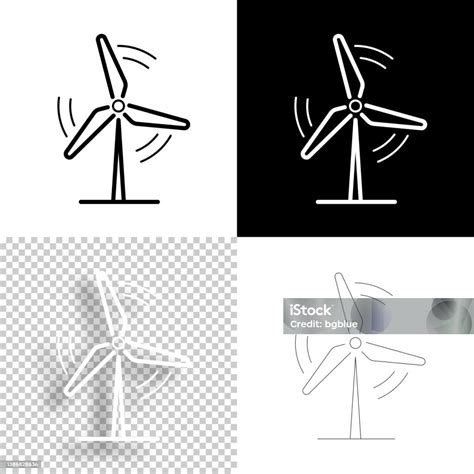 Éolienne Icône Pour Le Design Arrièreplans Vides Blancs Et Noirs Icône