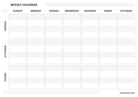 Weekly Calendar Weekly Schedule Calendar Best