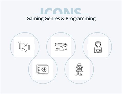 Gaming Genres And Programming Line Icon Pack 5 Icon Design Mobile Api Plan Tool Geometry