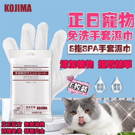 日本KOJIMA寵物免洗手套濕巾 寵物洗澡濕紙巾 擦澡手套 寵物除臭 抗菌濕紙巾 狗猫咪清潔 乾洗澡 貓洗澡 狗洗澡 蝦皮購物