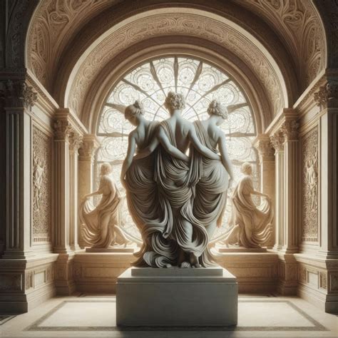 Premium Photo Classical Sculpture Placed In A Niche With A