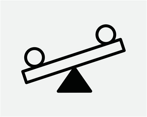 Scale Balance Icon See Saw Fair Justice Judgement Balancing Weight Seesaw Bar Measurement Black