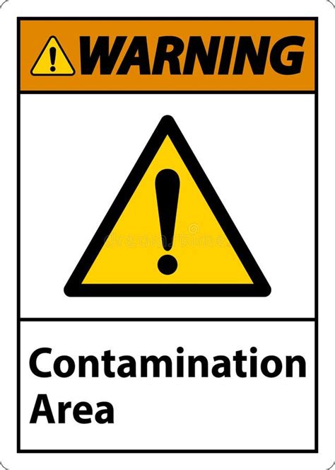 Contamination Area Warning Sign On White Background Stock Vector
