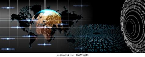 Abstract Technology Background Binary Cogs Concept Stock Illustration