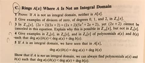 solved prove if a is not an integral domain neither is