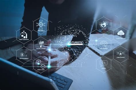 Ai 로봇 도우미 클라우드 빅 데이터를 사용한 산업 40 및 비즈니스 가상 다이어그램의 미래 프리미엄 사진