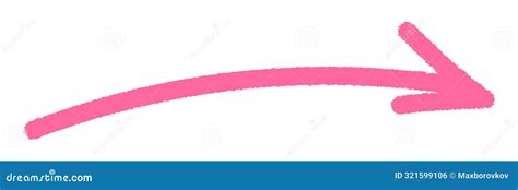 Curved Pink Brush Arrow Pointing Right Stock Vector Illustration Of