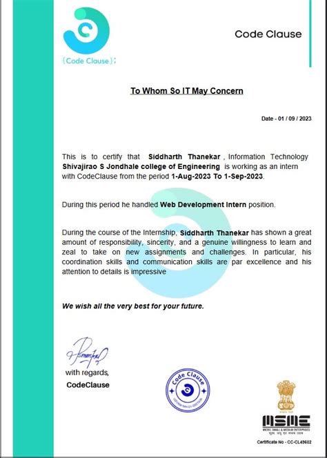 Siddharth Thanekar On Linkedin Webdeveloper Internship Intern Codeclause