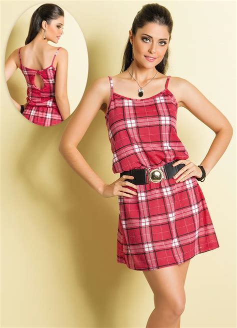 Vestido De Alça Xadrez Queima De Estoque