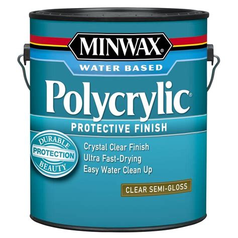 Minwax 1 Gal Clear Semi Gloss Polycrylic Protective Finish For