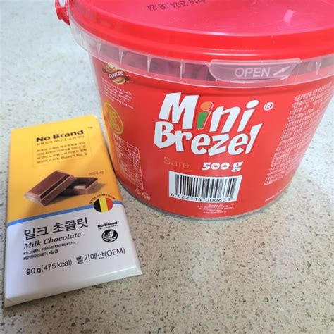 노브랜드 미니 프레즐 솔트 밀크초콜릿 초코 프레즐 만들어 본 리뷰 네이버 블로그