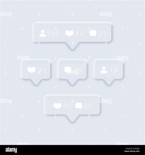 Like Counter Icon Notification Counter Badge Social Media Set