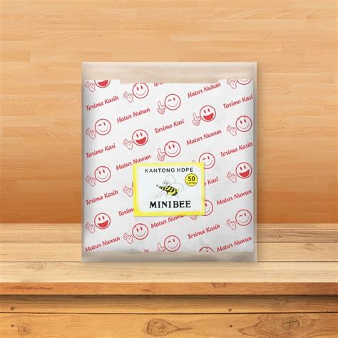 Jual Kantong Plastik Kresek Minibee Smile Putih Susu Merah 24