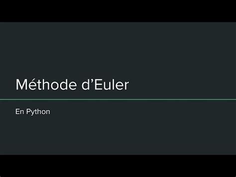 Méthode d Euler PYTHON FR YouTube