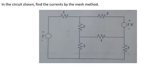 Solved In The Circuit Shown Find The Currents By The Mesh Chegg