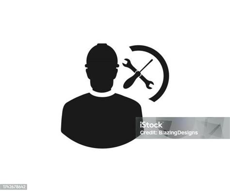 계약자 아이콘 벡터 남성 작업자 프로필 아바타에는 안전모 헬멧 렌치 드라이버가 있습니다 노동자 엔지니어 기술자 정비사 아바타