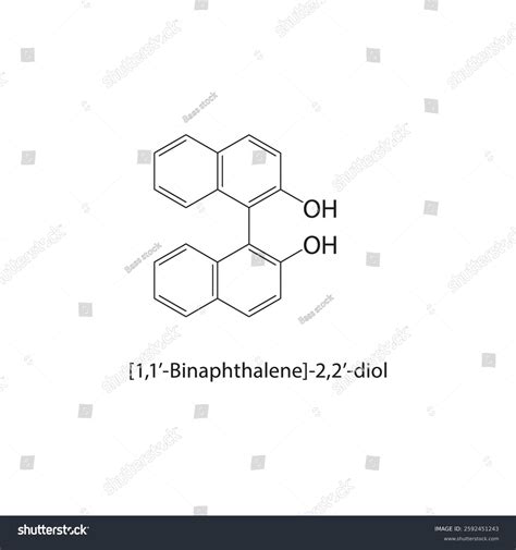 11 Binaphthalene 22 Diol Skeletal Structurehydrocarbon Compound Schematic Illustration Stock